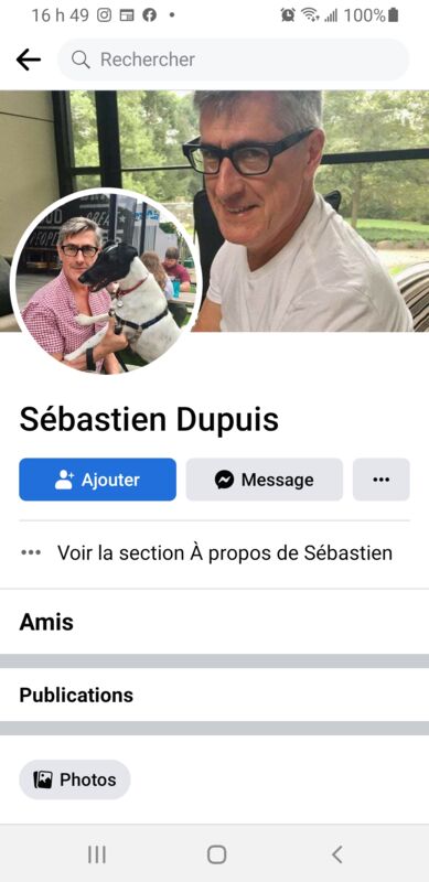 Facebook.com | Sébastien Dupuis | 1 signalement | 1 commentaire